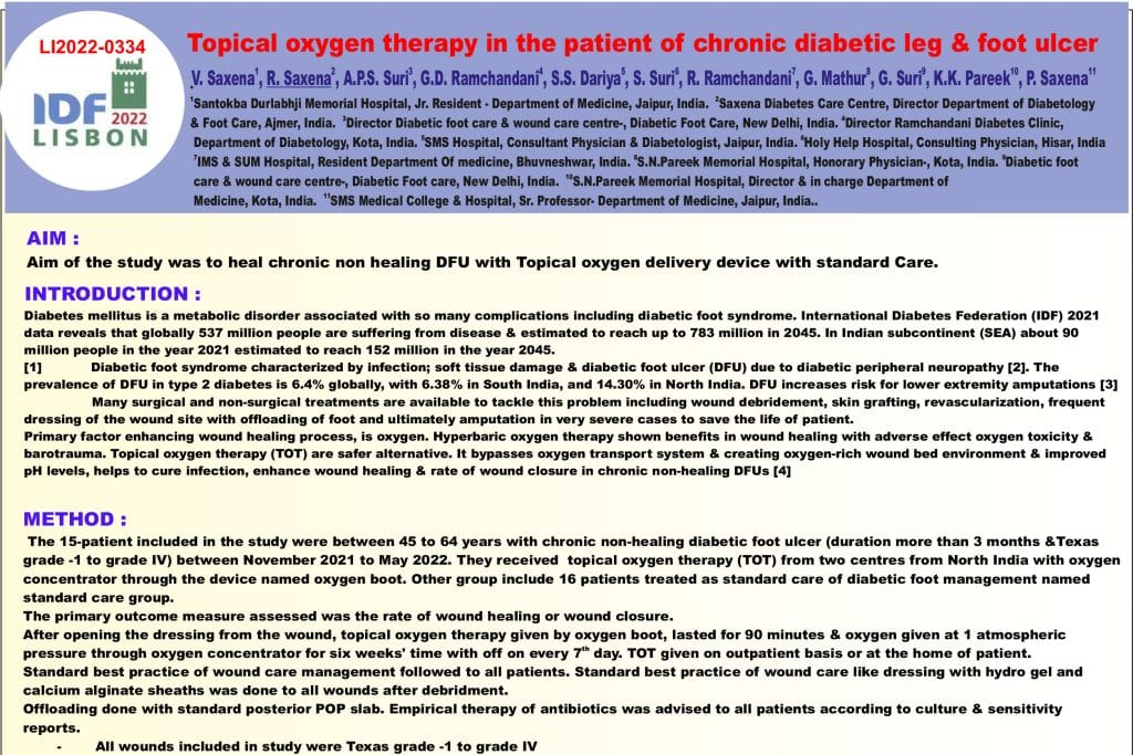 Topical oxygen therapy in the patient of chronic diabetic leg & foot ...